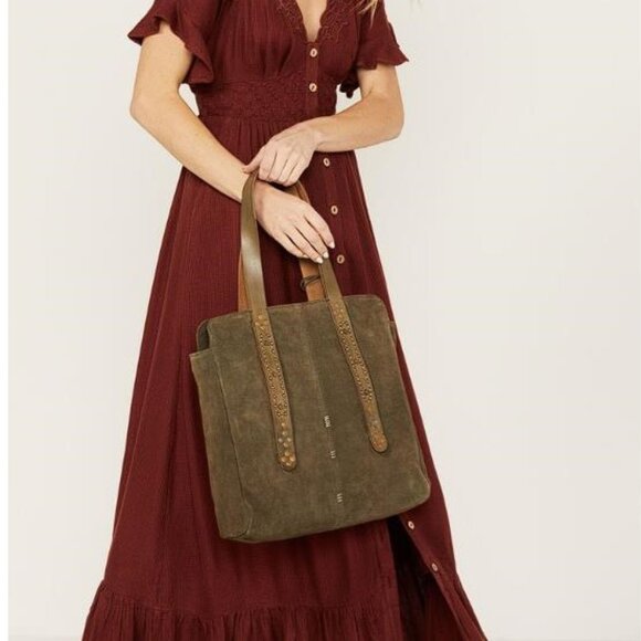 Cleo + Wolf | Bags | Cleo Wolf Womens Suede Tote Bag In Olive | Poshmark